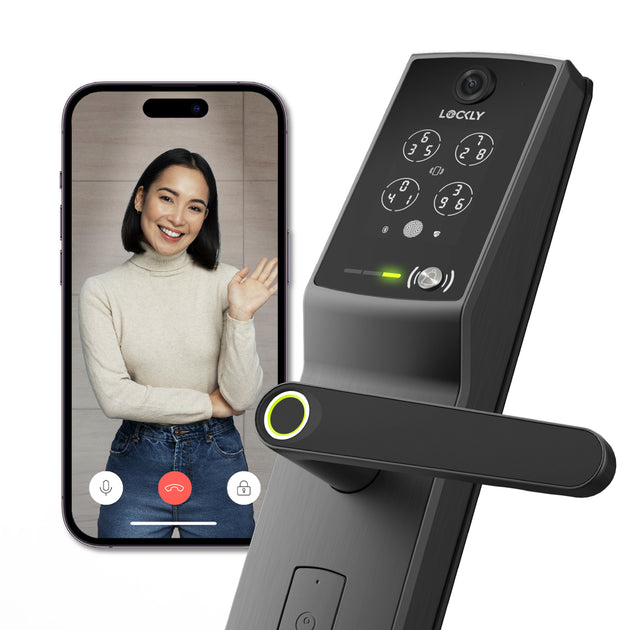 Lockly Vision Lux+ 智能視像門鎖（PGD898D）｜室內機設顯示屏｜充電式鋰電池供電｜可連接網絡遙距控制